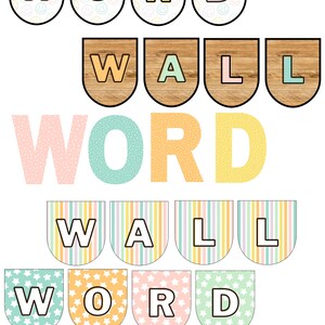 Pastel Boho Rainbow Word Wall [editable] - Etsy