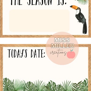 Boho TROPICS Classroom Calendar [editable Features] - Etsy
