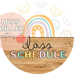 Pastel Boho Rainbow Classroom Schedule [editable] - Etsy