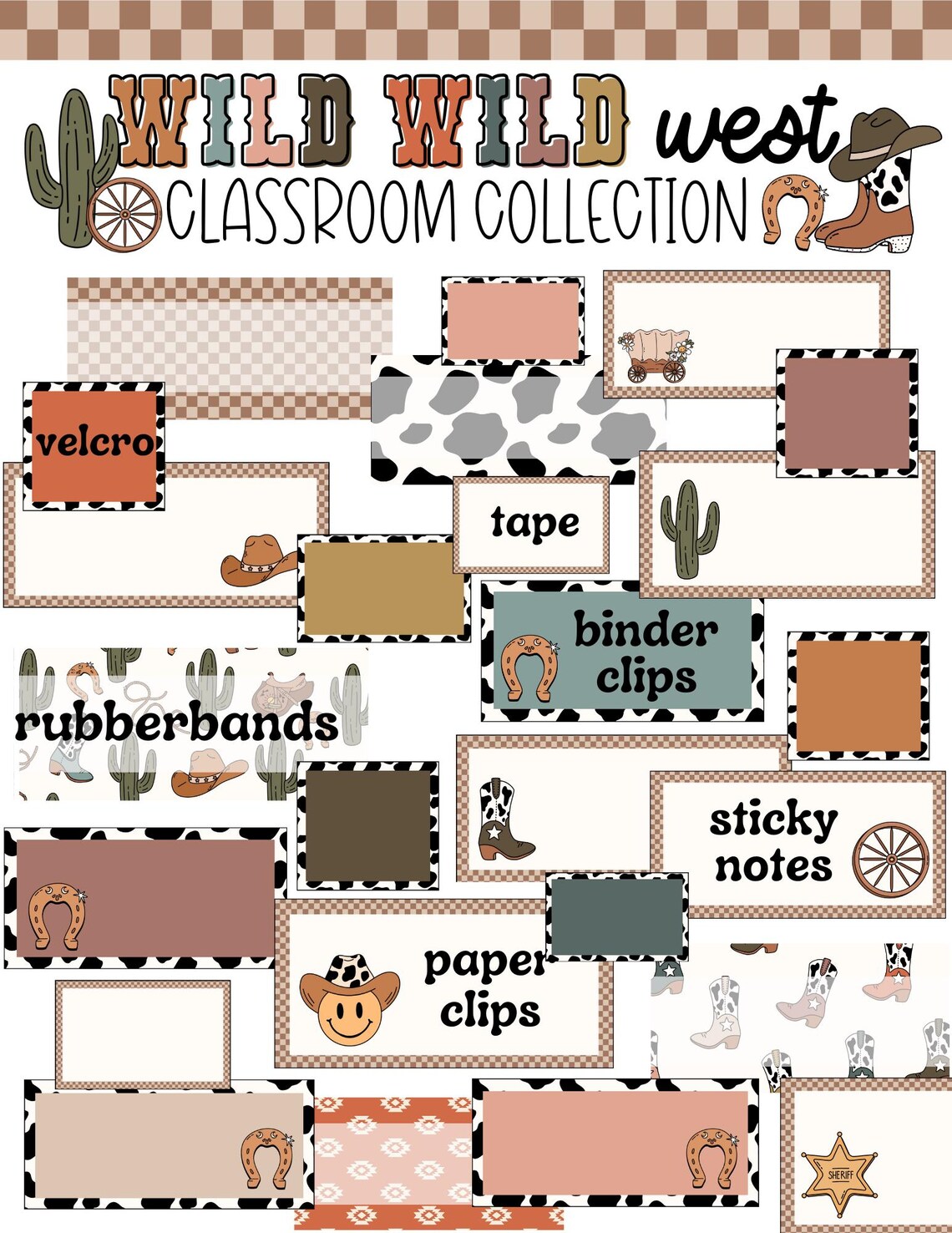 Wild Wild West Teacher Toolbox Labels [editable] - Etsy