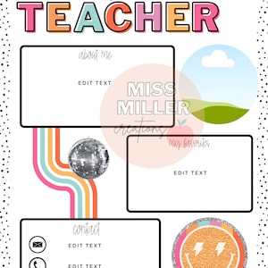 Groovy Glitter Meet the Teacher Template - Etsy