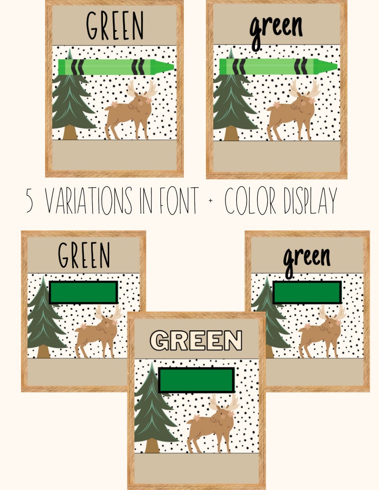 Woodland Classroom Color Posters | Etsy