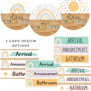 Pastel Boho Rainbow Classroom Schedule [editable] - Etsy