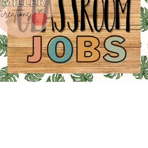 Boho Tropics Class Jobs Display [editable] - Etsy