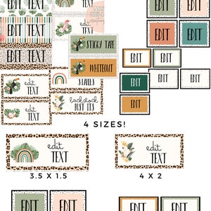 Boho Tropics Teacher Toolbox Labels [editable] - Etsy