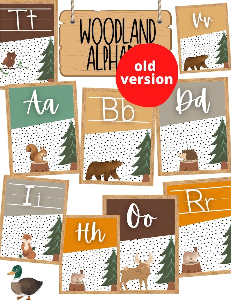 Woodland Classroom Alphabet Posters - Etsy