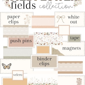 Wildflower Fields Teacher Toolbox Labels [editable] - Etsy
