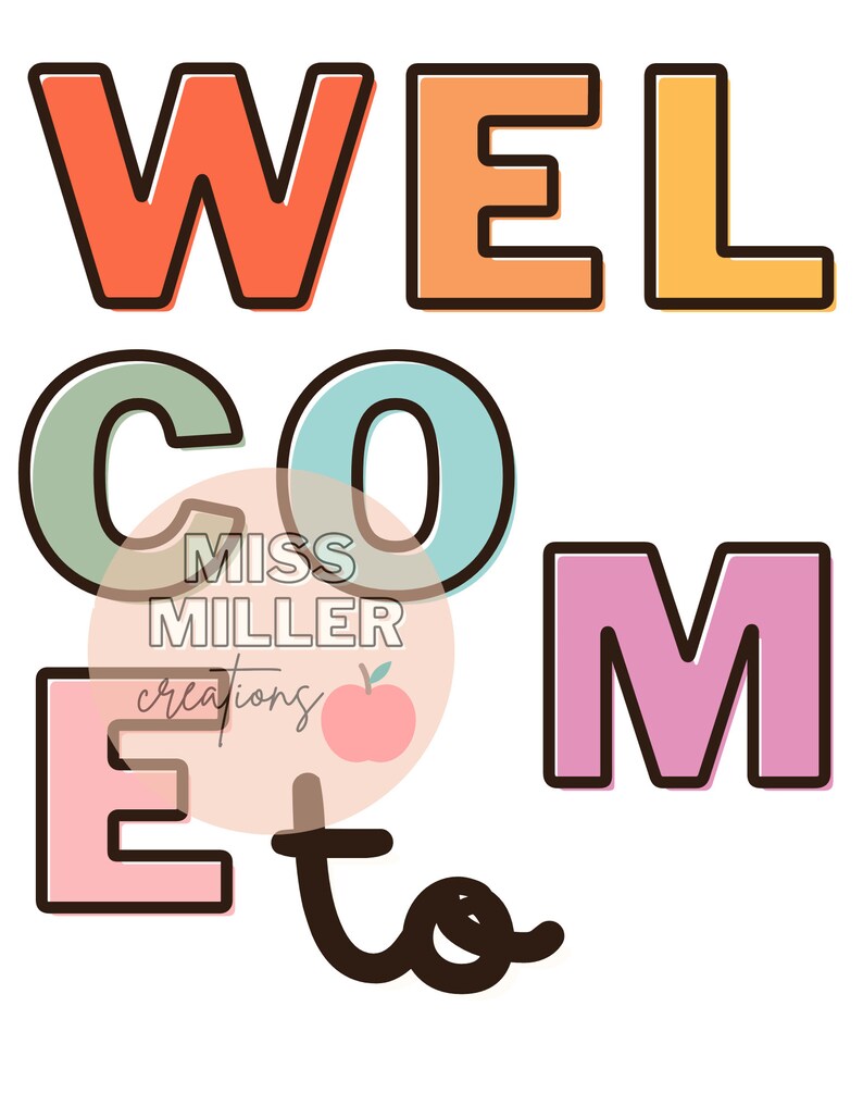 Retro Rainbow Classroom Door Display editable Features - Etsy