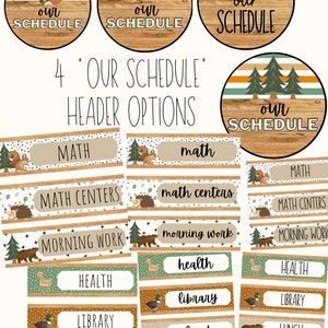 Woodland Visual Classroom Schedule editable | Etsy