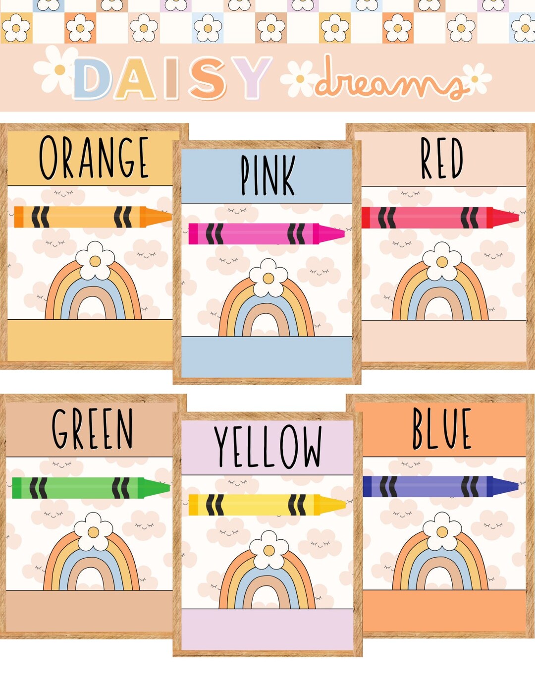 Daisy Dreams Classroom Color Posters - Etsy