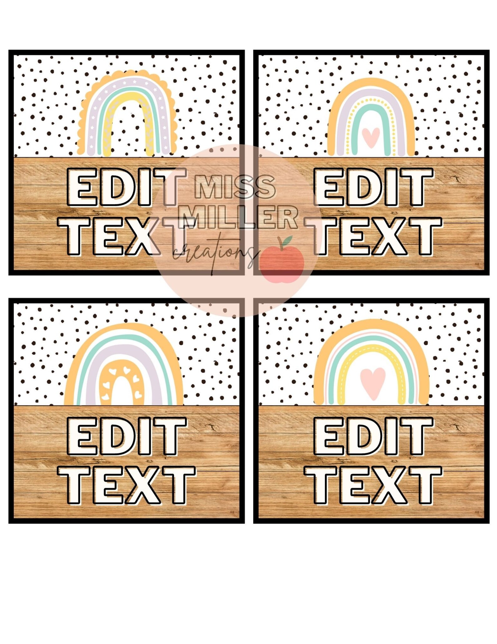 Pastel Boho Rainbow Classroom Labels editable - Etsy