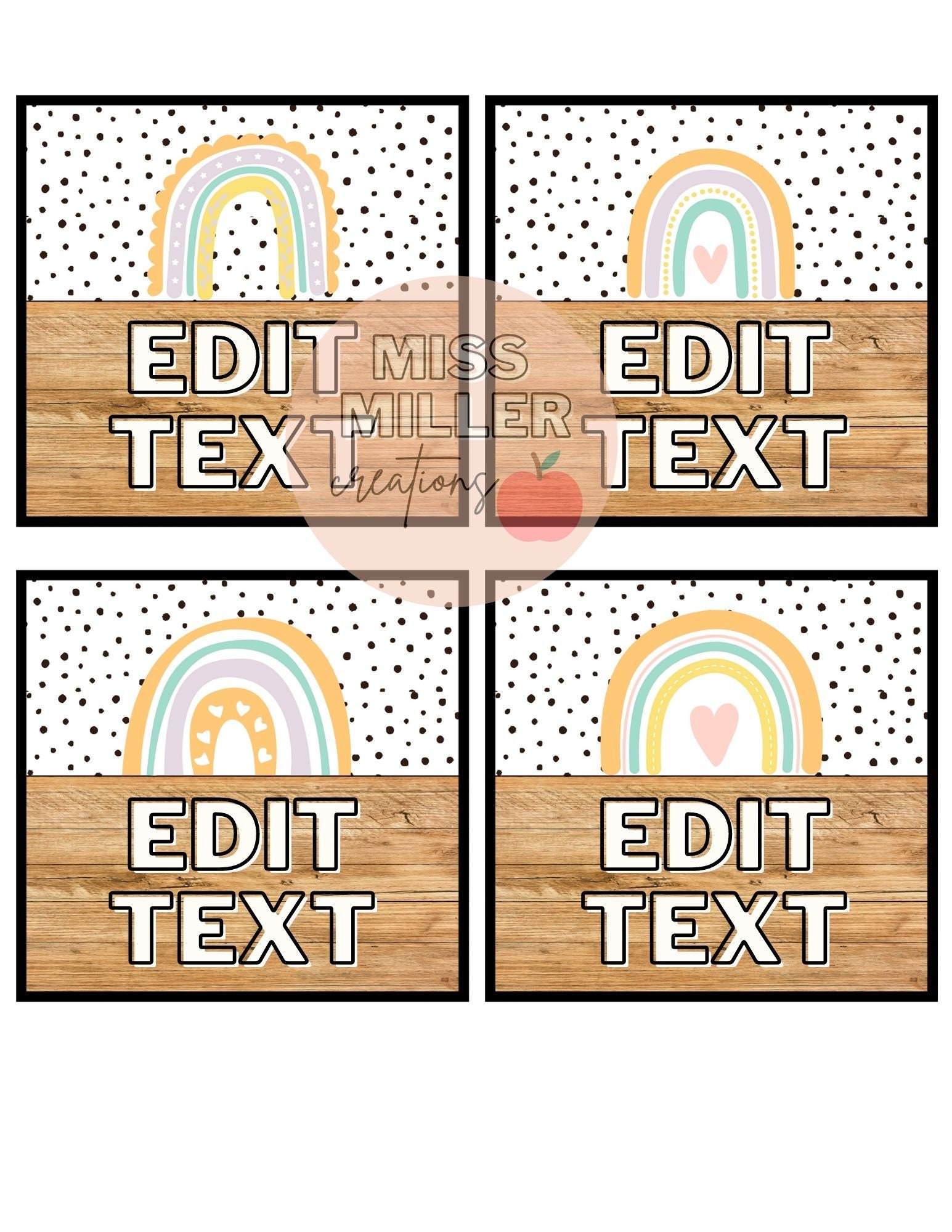 Pastel Boho Rainbow Classroom Labels editable - Etsy UK