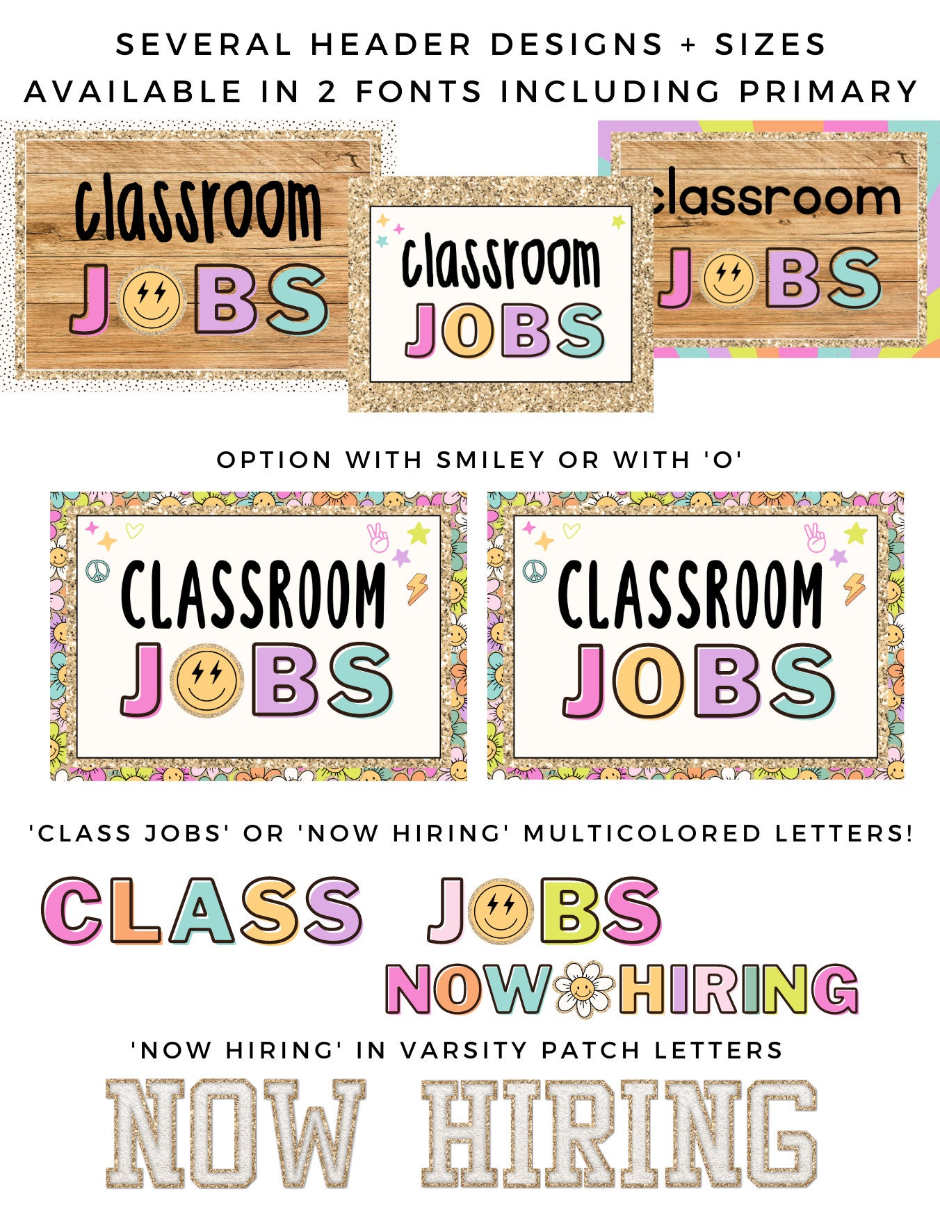 Disco Era Class Jobs Display [editable] - Etsy
