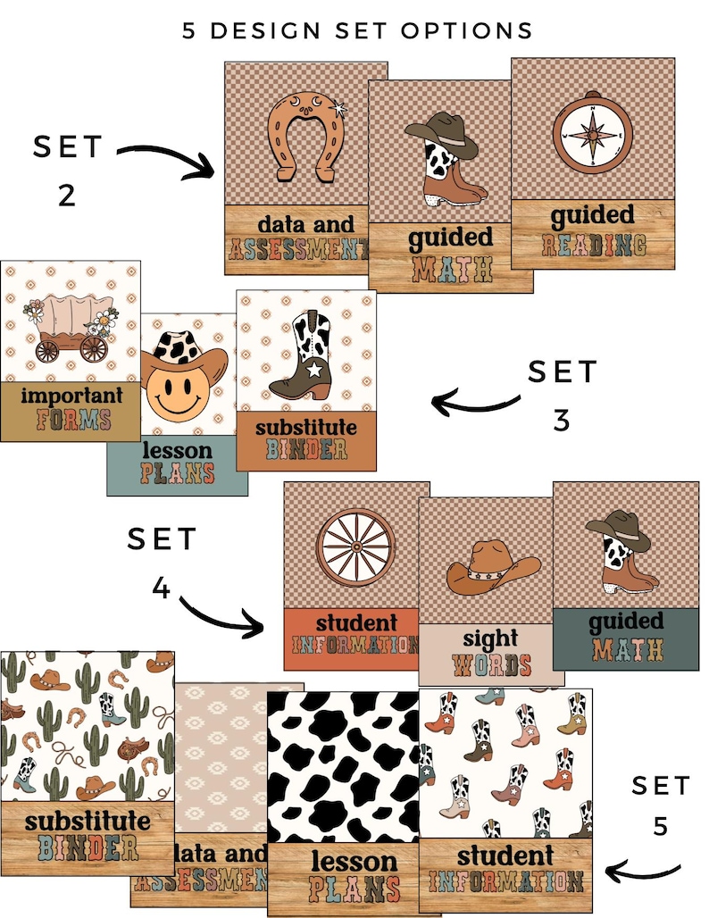 Wild Wild West Binder Covers [editable] - Etsy