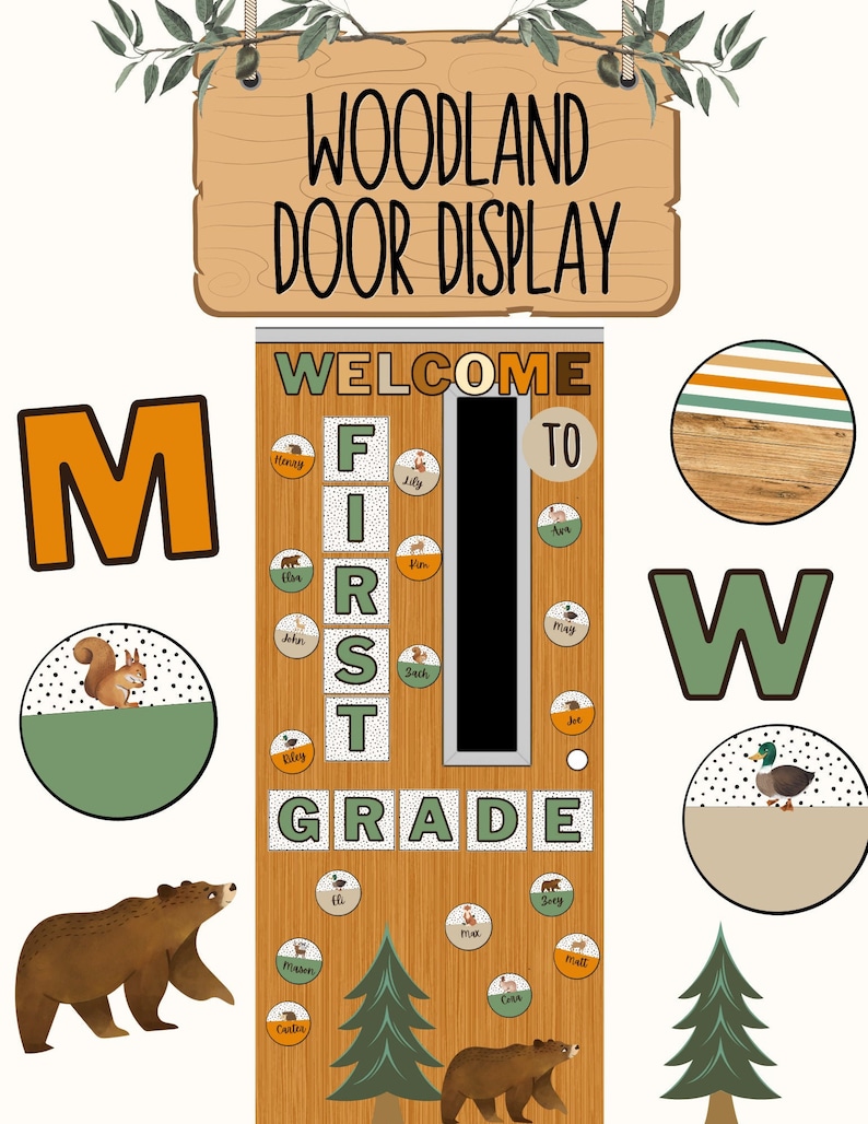 Woodland Theme Classroom Door Display - Etsy