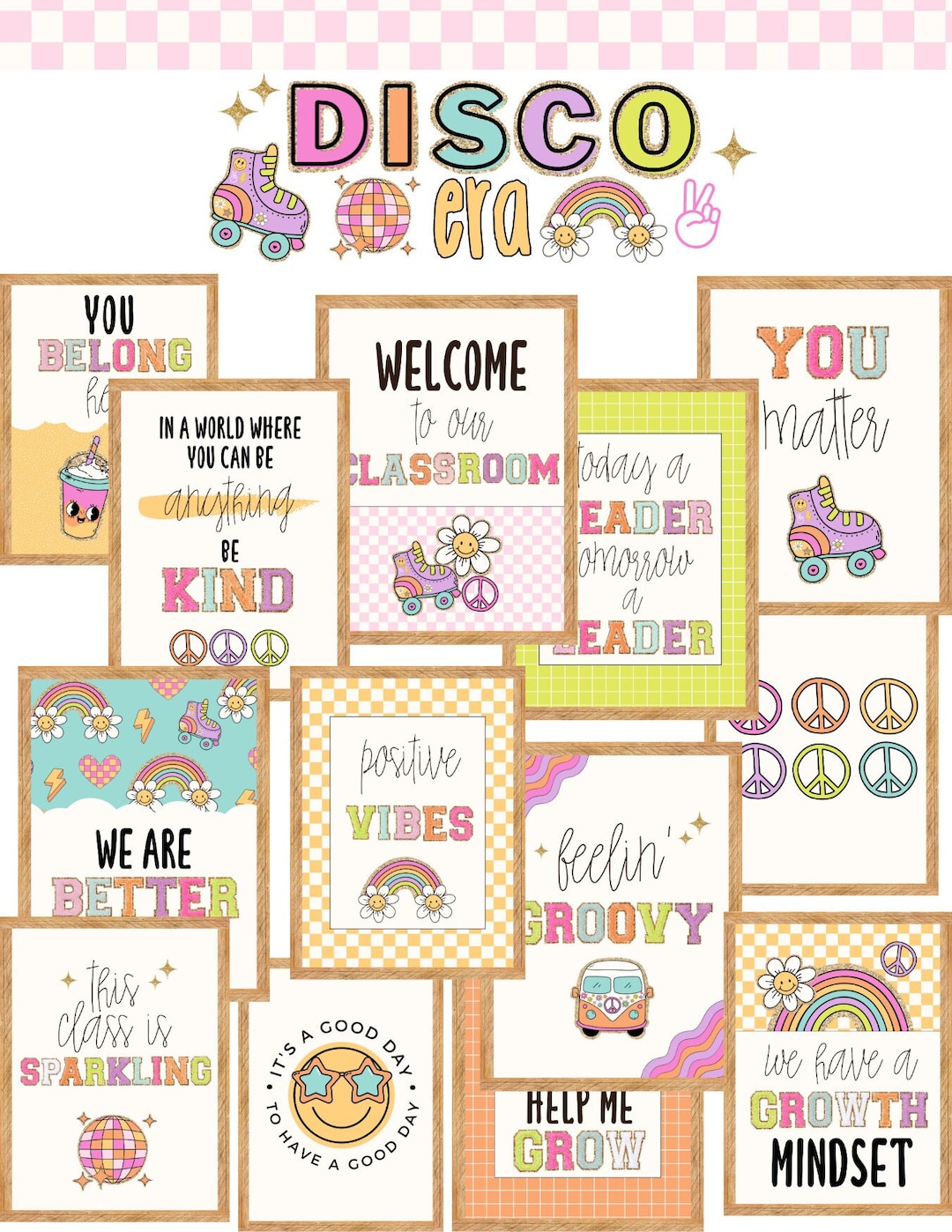 Disco Era Classroom Quote Posters - Etsy
