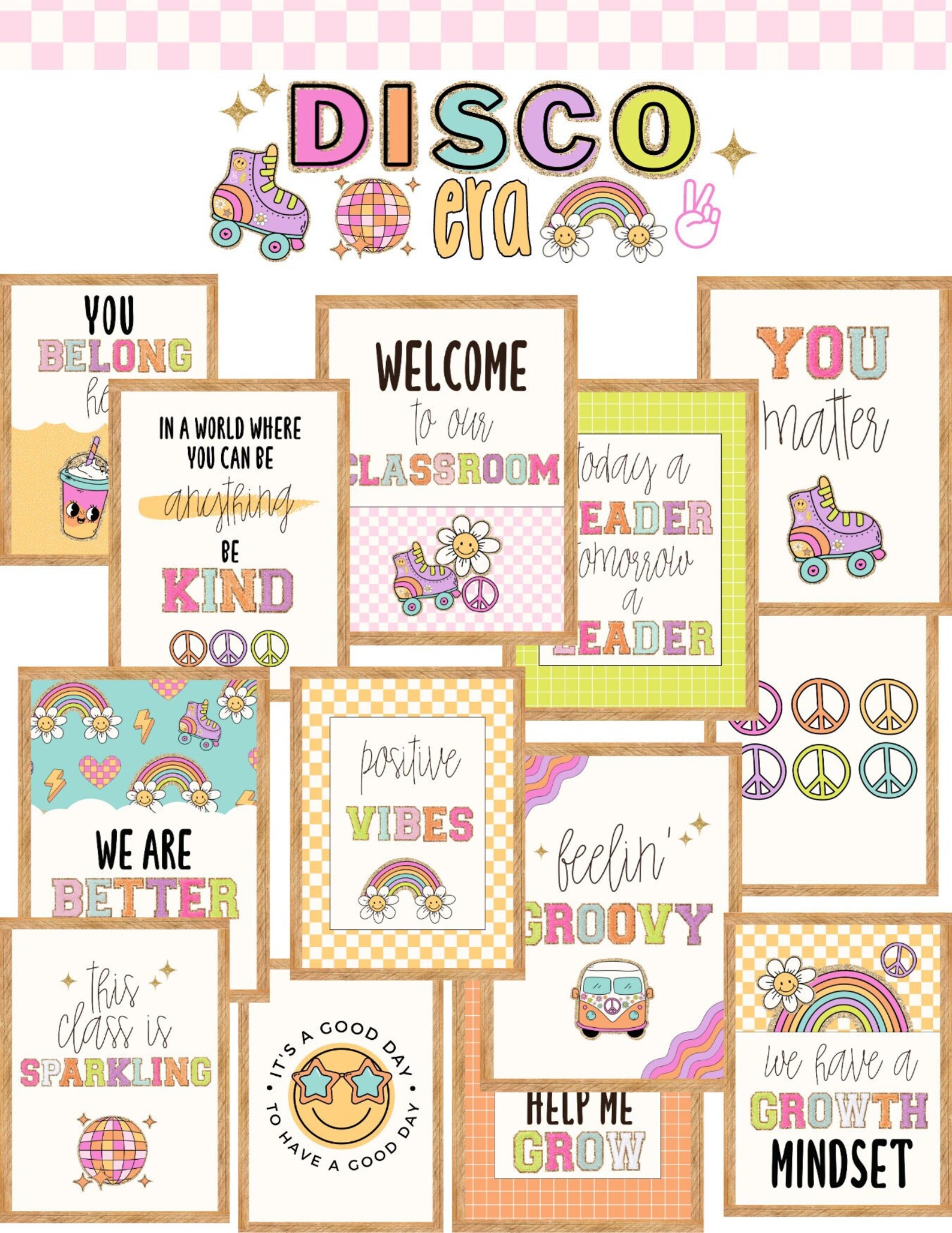 Disco Era Classroom Quote Posters - Etsy
