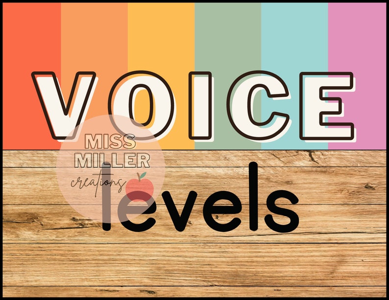 Retro Rainbow Voice Level Classroom Posters - Etsy