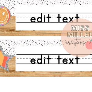 Groovy Glitter Desk Plates [editable] - Etsy