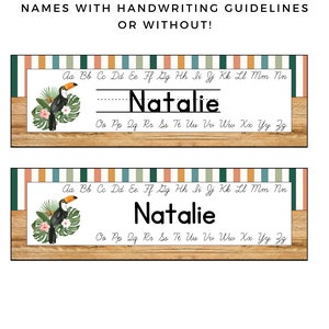 Boho Tropics Desk Plates [editable] - Etsy