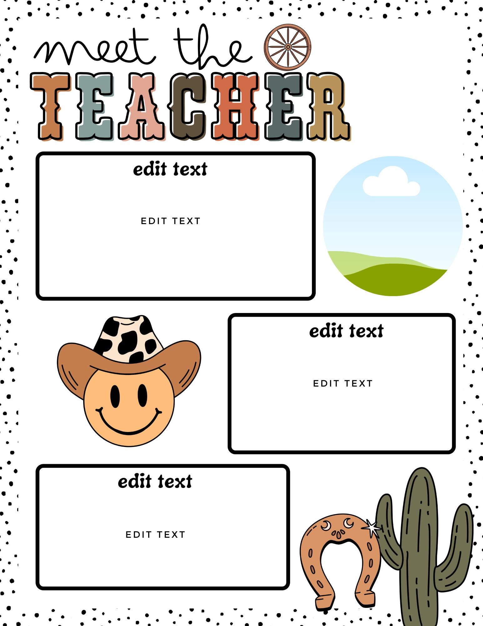 Wild Wild West Meet the Teacher Template - Etsy