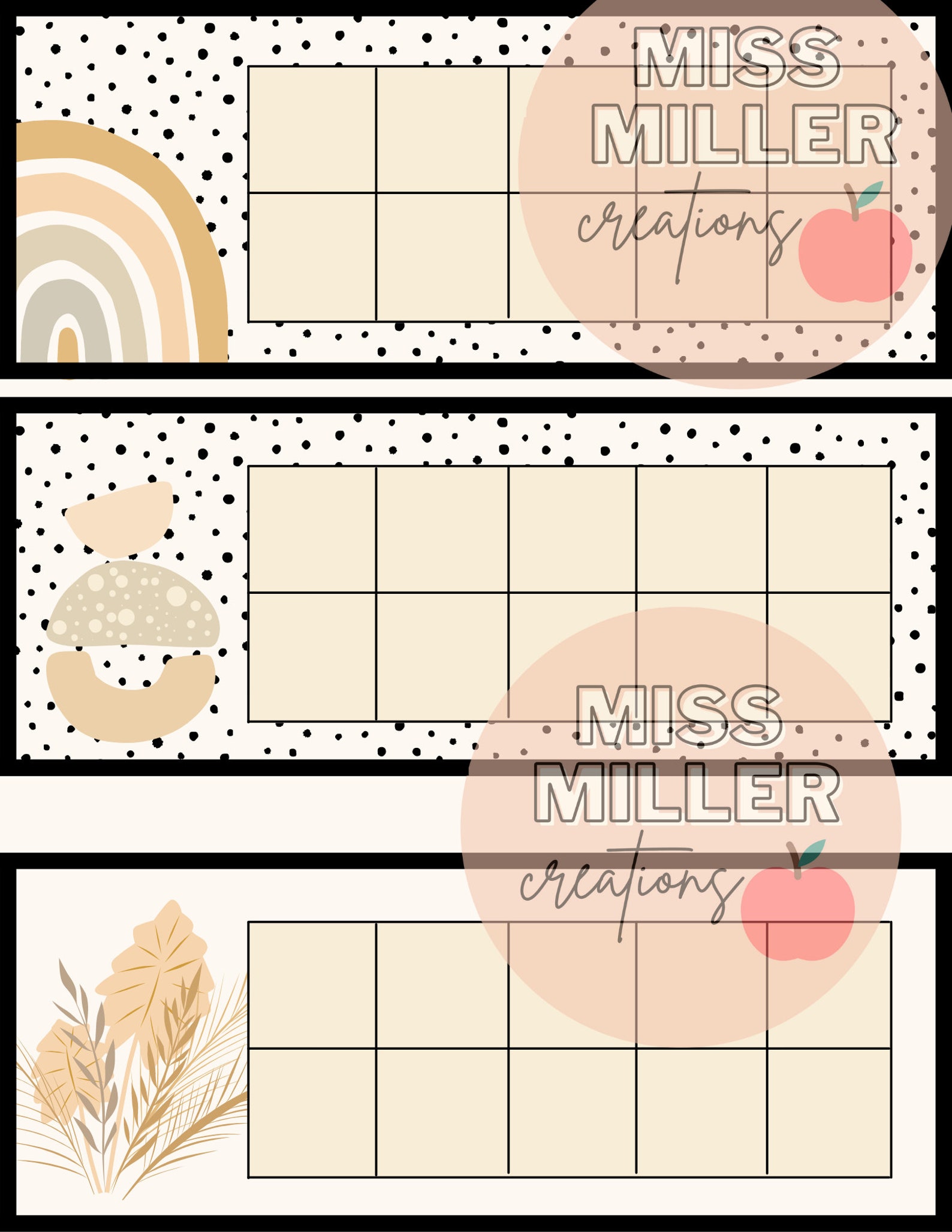 Neutral Boho Rainbow Classroom Math Displays - Etsy