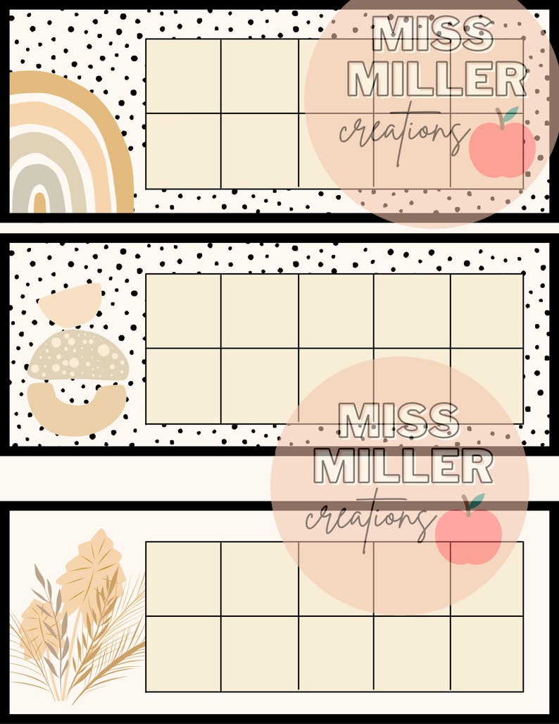 Neutral Boho Rainbow Classroom Math Displays - Etsy