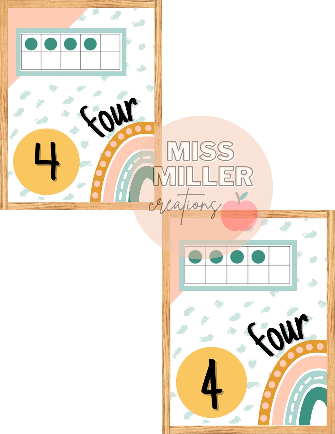 Modern Boho Rainbow Classroom Number Posters | Etsy