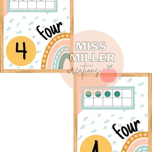 Modern Boho Rainbow Classroom Number Posters - Etsy
