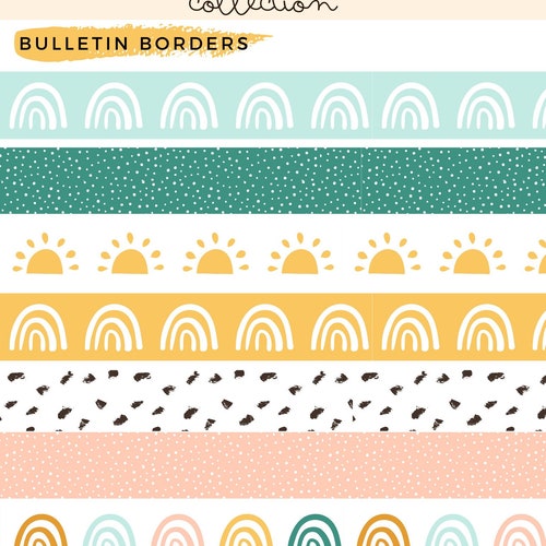 Printable Boho Borders bulletin Board 5 Designs Included - Etsy