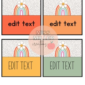 Retro Rainbow Classroom Labels [editable] - Etsy