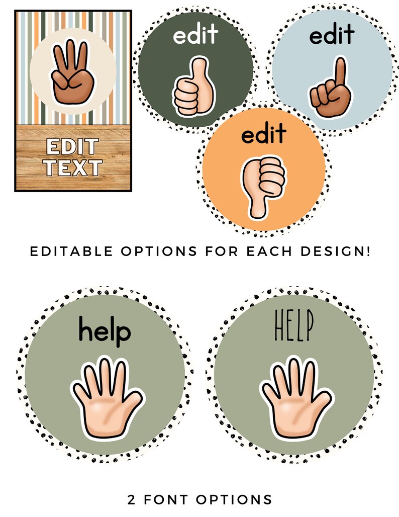 Adventure Hand Signals Classroom Posters editable - Etsy