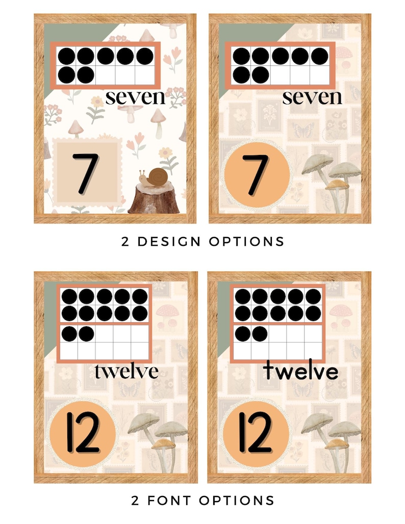 Cottagecore Classroom Number Posters - Etsy