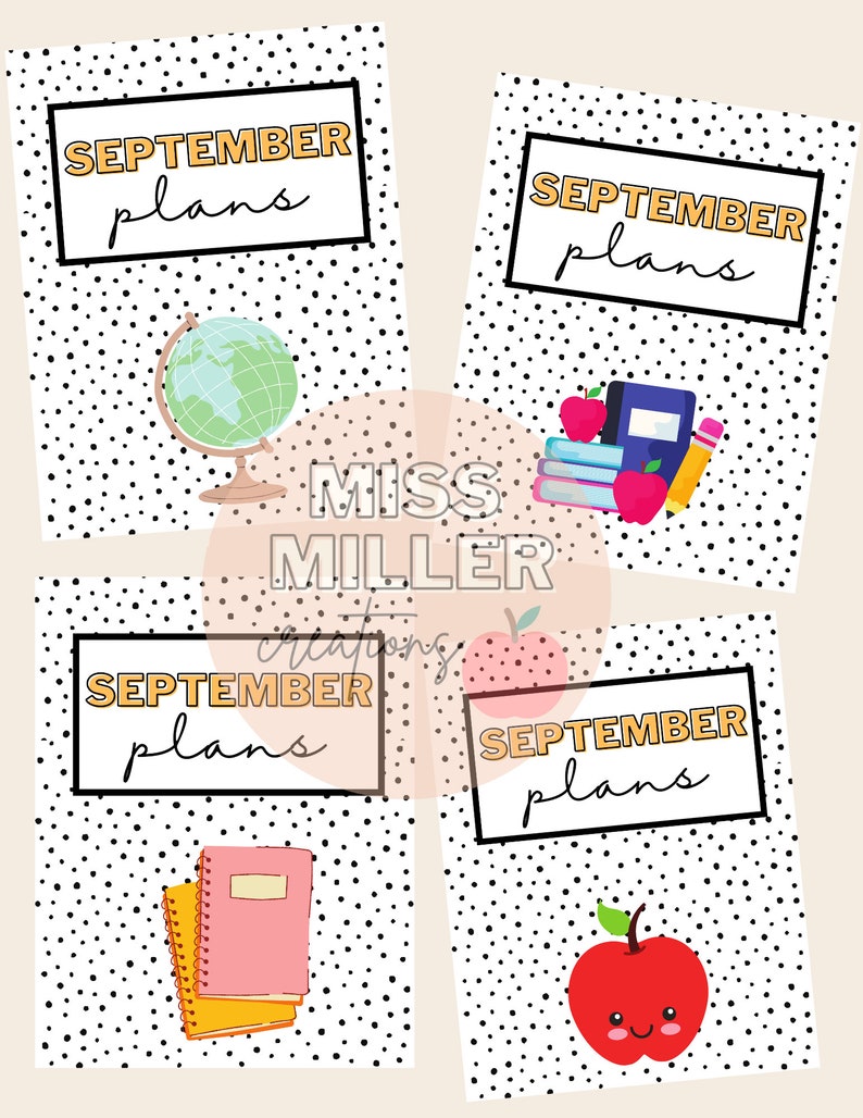 Monthly Lesson Planner Binder Covers and Spines - Etsy