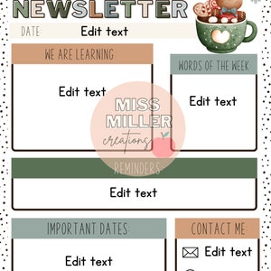 Winter Newsletter Template [editable] - Etsy