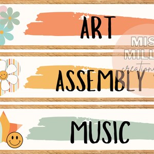 Groovy Boho Classroom Schedule [editable] - Etsy