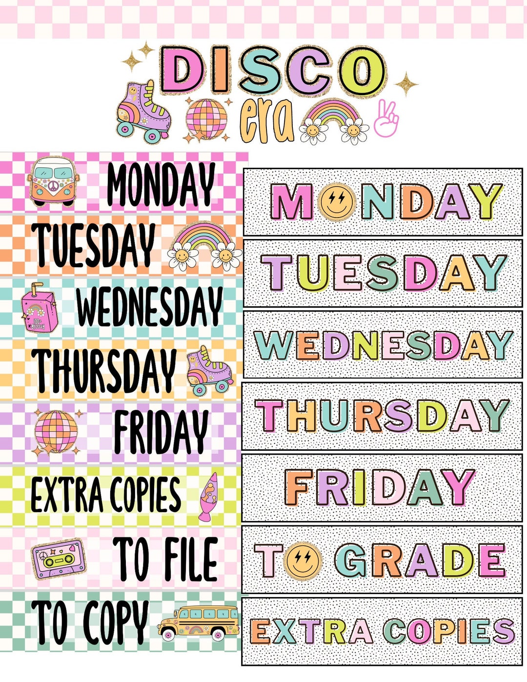 Disco Era 10-drawer Cart Labels - Etsy