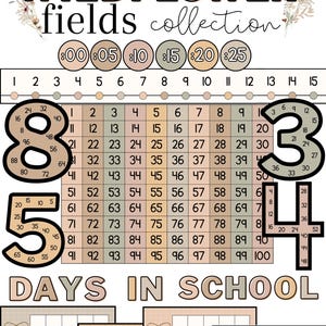 Wildflower Fields Math Classroom Displays [100/120 Chart, Ten Frames ...