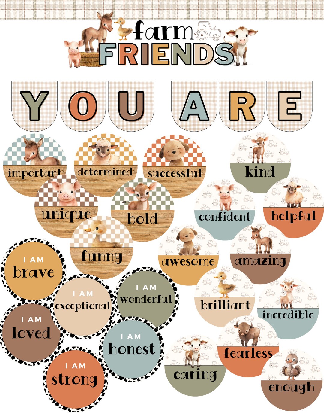 Farm Friends Affirmation Station - Etsy