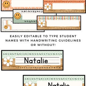 Groovy Boho Desk Plates [editable] - Etsy