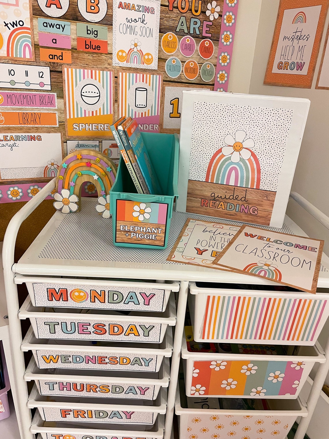 Retro Rainbow Complete Classroom Collection [editable] - Etsy