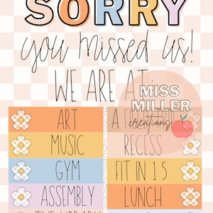 Daisy Dreams Where Are We Classroom Door Sign [editable] - Etsy