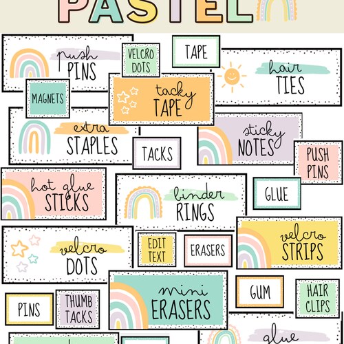 Neutral Boho Teacher Toolbox Drawer Labels EDITABLE - Etsy