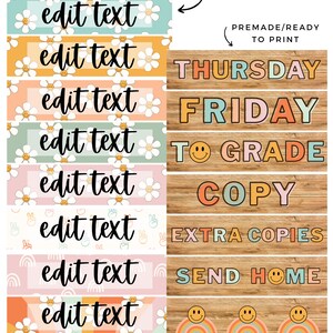 Groovy Boho 10-drawer Cart Labels [editable Features] - Etsy