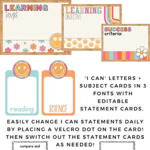Groovy Glitter Learning Goal Posters/i Can Statements/focus Wall ...