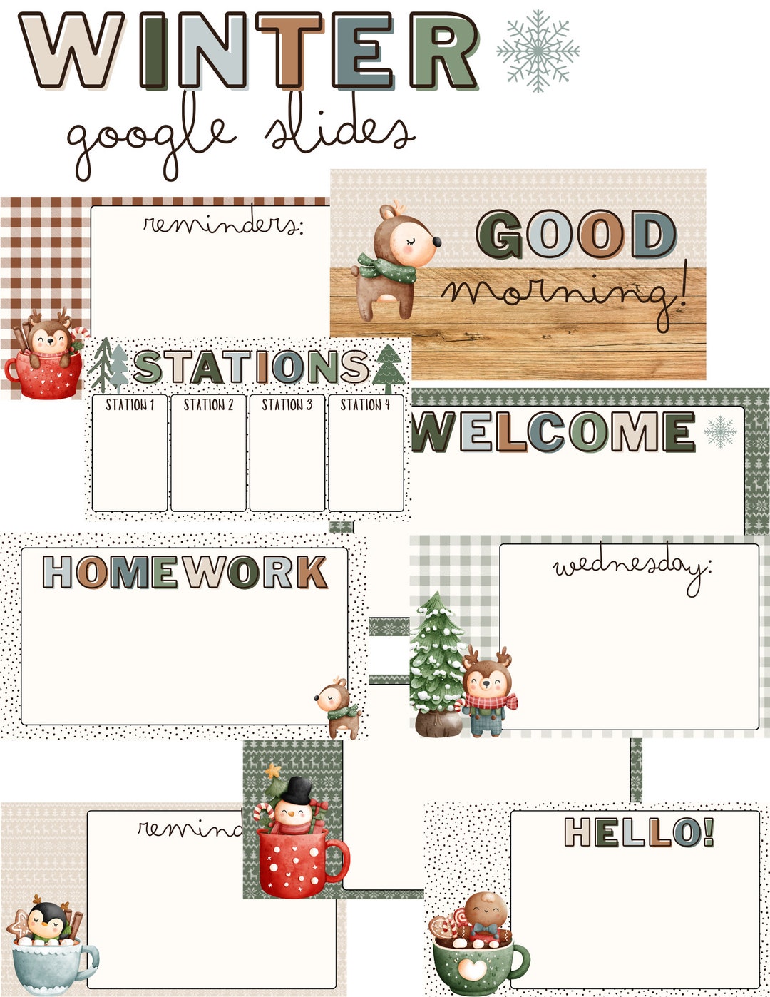 Winter Google Slides Templates - Etsy