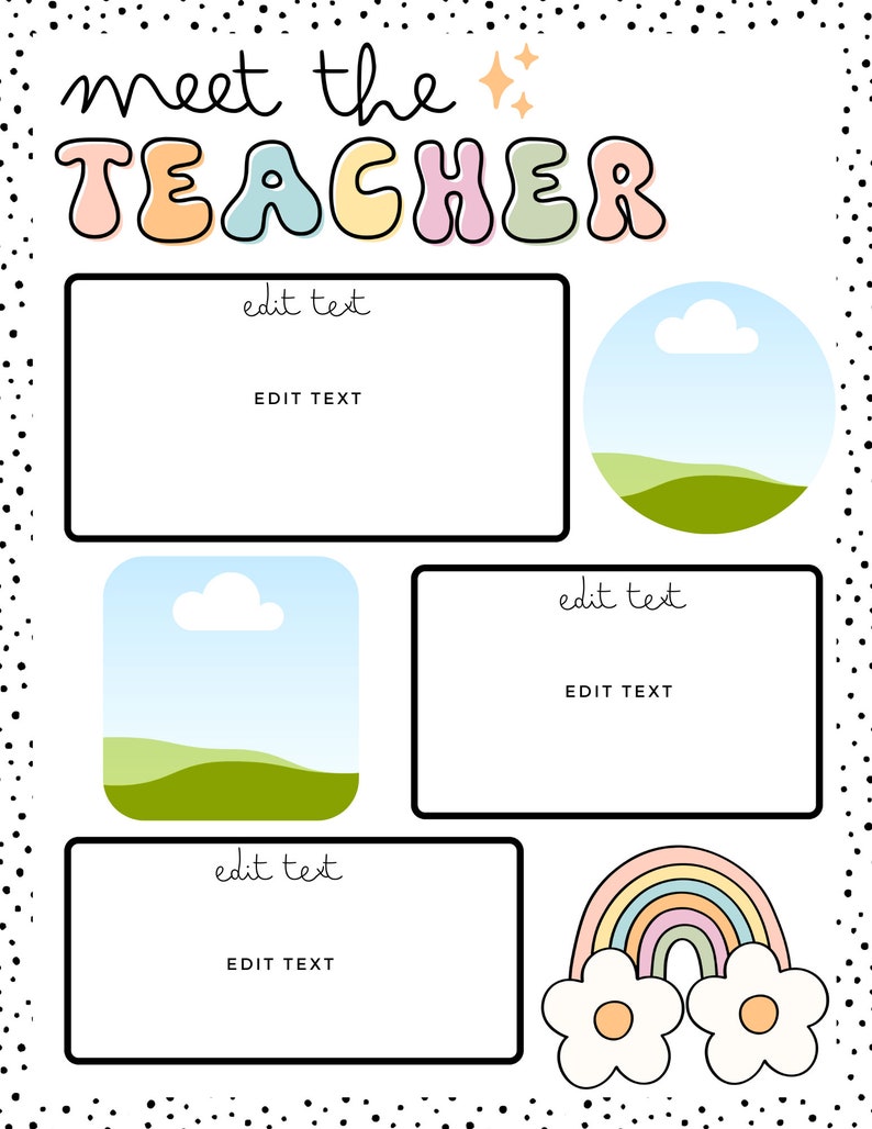 Groovy Pastel Meet the Teacher Template - Etsy