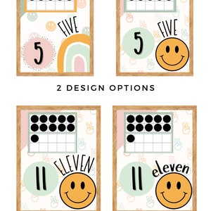 Groovy Boho Classroom Number Posters - Etsy