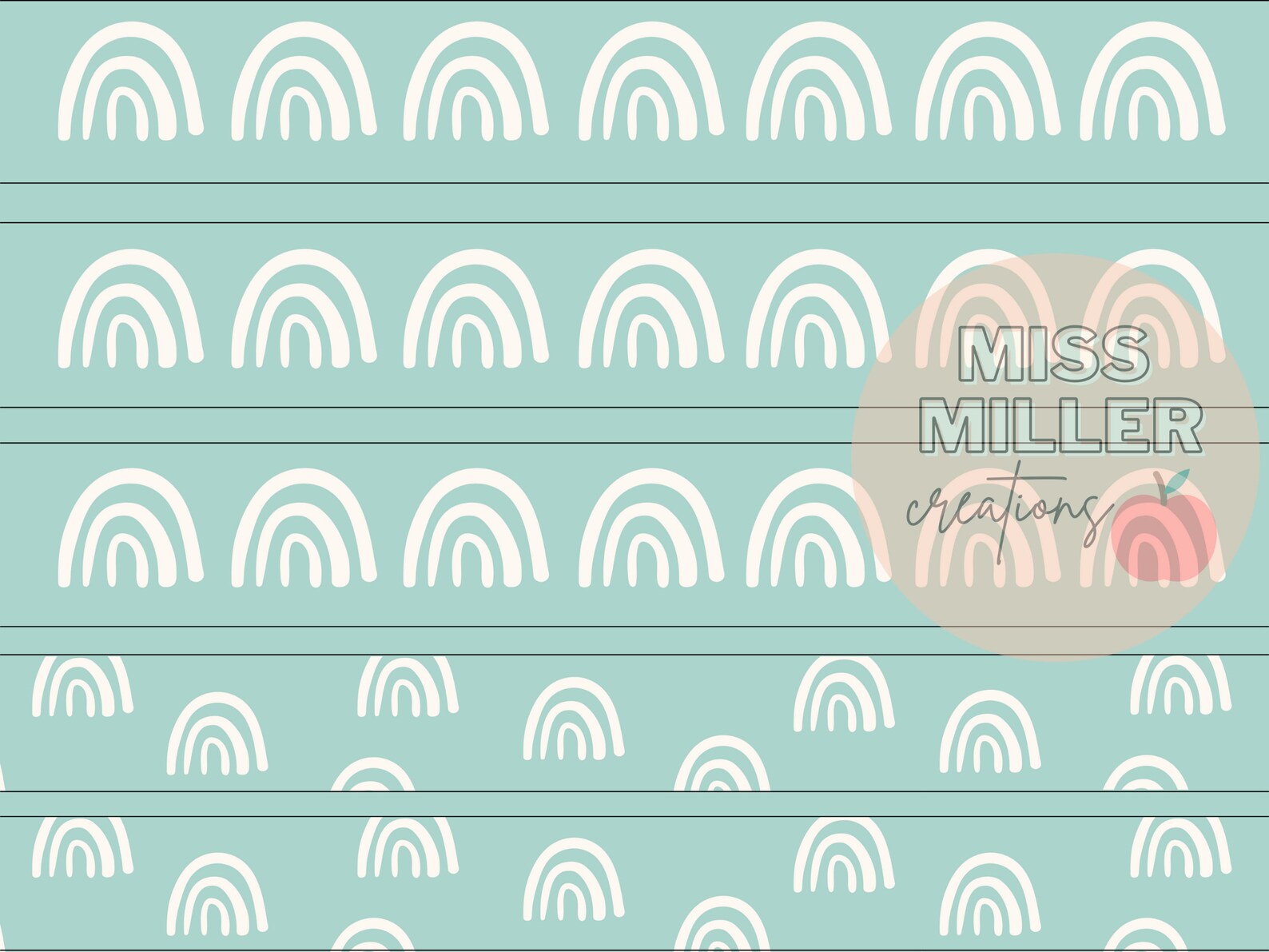 Modern Boho Rainbow Bulletin Board Borders Pack - Etsy