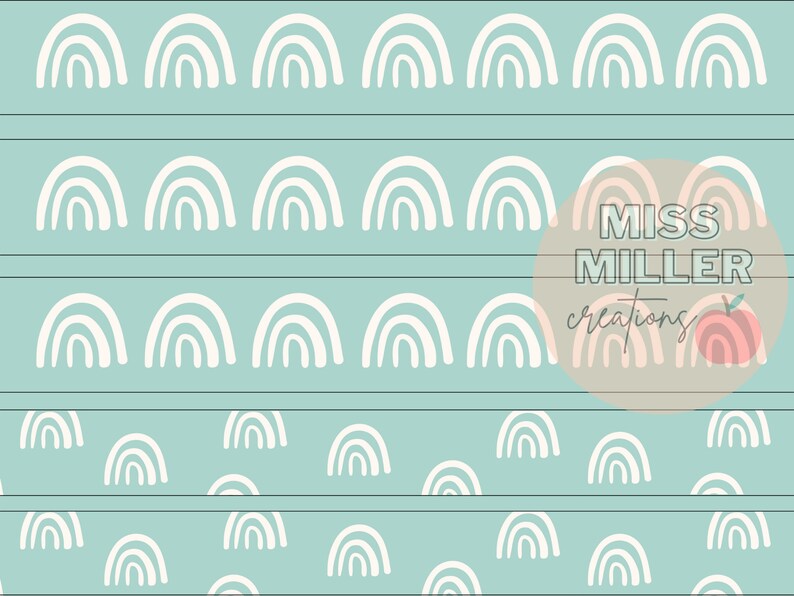 Modern Boho Rainbow Bulletin Board Borders Pack - Etsy